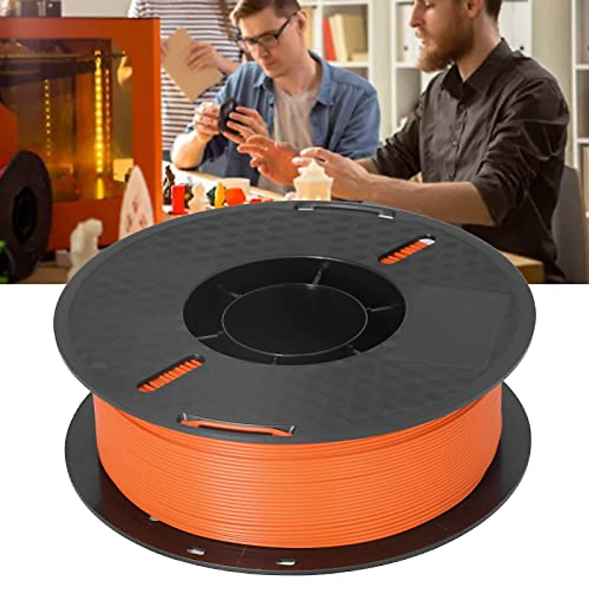 3D Printer Consumable, 1kg PLA Filament Smokeless Anti Clogging for Printing(Orange)