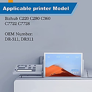 DR-311 Imaging Drum Compatible Drum Unit Replacement for Konica Minolta DR311, High Yield Work with Bizhub C220 C280 C360 C7722 C7728 Printer (3PK Cyan/Magenta/Yellow)