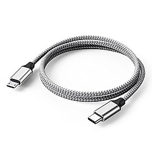 DteeDck USB C to Micro USB Cable 3.3ft, Micro USB to USB Type C Adapter Cable Braided Male to Male Adapter USB-C USBC to Micro USB Cord 1M for Charging Data Transmission