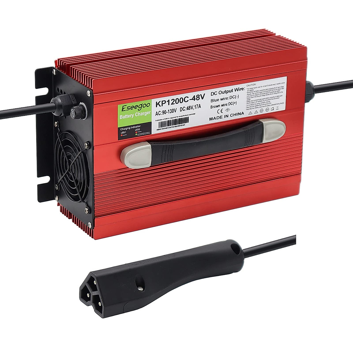 Eseegoo 48 Volt 17 AMP Golf Carts Battery Charger Compatible with EZGO RXV & TXT Battery Charger for 48 Volt Golf Carts with RXV Plug/ 3 Pin Triangle Style Plug