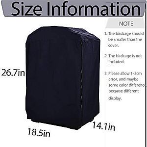 Bonaweite Birdcage Cover Parrot Cage Cover Shade Pet Universal Blackout Windproof Light-Proof Sleep Reduces Distractions Night Accessories Cloth Without Cage