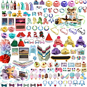 lovelypet lps Accessories 12pcs Random, Handmade Necklace Tablet Glasses Laptop Drinks Hat Lot Accessories for lps Cats and Dogs