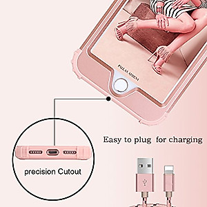 iPhone 8 Case, iPhone 7 Case, BENTOBEN 3 in 1 Hybrid Hard PC Cover & Soft Silicone Bumper Heavy Duty Slim Shockproof Full Body Rugged Protective Phone Case for iPhone 7 & iPhone 8 (4.7Inch), Rose Gold