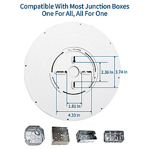 DAKASON LED Flush Mount Ceiling Light 12 Inch, 24W Dimmable Round Ceiling Lamp 2700-5000K 5 Color Tem. Selectable, Overhead Ceiling Light for Bedroom, Living Room, Kitchen, Hallway