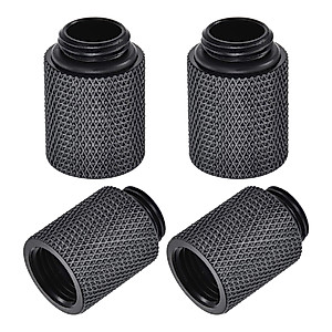uxcell Male to Female Extender Fitting G1/4 x 20mm for PC Water Cooling System Black 4pcs
