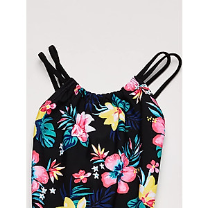 Kanu Surf Girls' Jasmine Beach Sport Halter One Piece Swimsuit, Brooke Black, 12