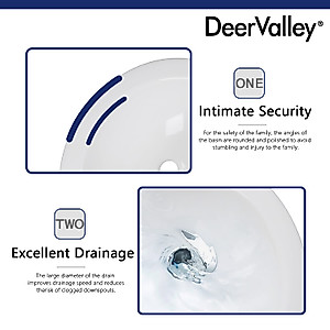 DeerValley DV-1P523 Compact White Ceramic Pedestal Sink, 20" X 17" Inch Pedestal Bathroom Sink With Overflow and Pre-Drilled Single Hole