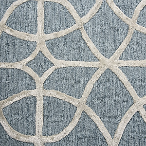 Rizzy Home | ME319A | Monroe Collection | Wool/Viscose Area Rug | 8' x 10' | Denim/Gray Trellis