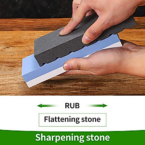 Angerstone Dual Grit Coarse/Fine Flattening Stone Set - Two Sharpening Stones Flattener - Whetstone Fixer with Grooves for Re-Levelling Any Whet stones， Oil Stones， Waterstones