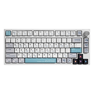 GK GAMAKAY TK75 75% Mechanical Keyboard with Knob Control, Hot Swap RGB Bluetooth 5.0/2.4GHz Wireless/USB-C Wired PBT Cherry Profile Keycaps Gaming Keyboard for Windows Mac (Gateron Red Switch)