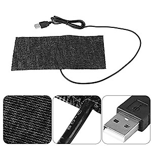 USB Seat Heating Sheet, Electric Heating Pad Black 5V USB Carbon Fiber Heating Mat Hand Warmer 20x10cm Mouse Pad Warm Blanket USB Heating Film for Warm Shoulder,Neck,Waist,Back,Abdomen, 35-45 Degrees