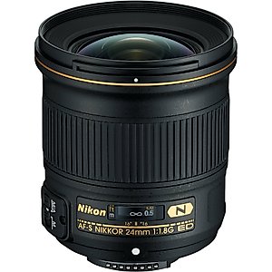Nikon AF-S FX NIKKOR 24mm f/1.8G ED Fixed Lens with Auto Focus for Nikon DSLR Cameras