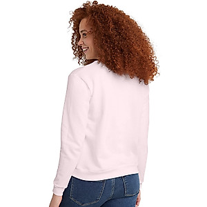 Hanes womens Ecosmart Crewneck Sweatshirt, Pale Pink, Medium US