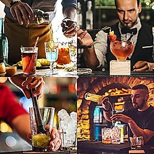 Vabaso 20 Piece Cocktail Shaker Set with Rotating Stand, 25oz Stainless Steel Black Bartender Kit Bar Tools Set for Home, Bars, Parties and Traveling, Cocktail Lovers Gift