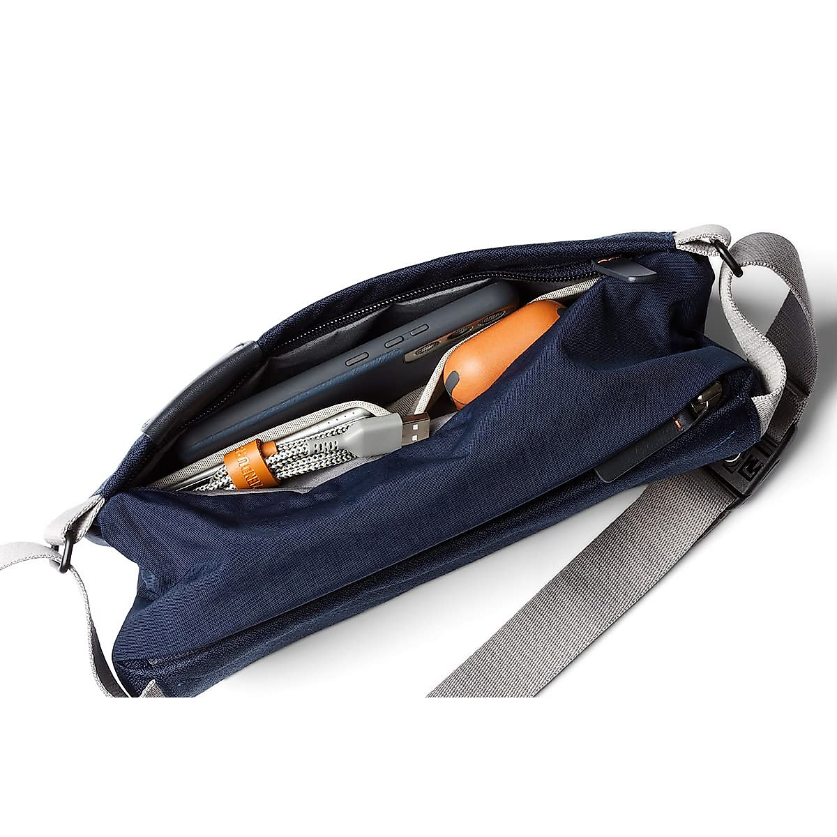 Bellroy Mini Sling Slim Shoulder Bag for Men and Women, Lightweight, Water Resistant, Multiple Organisation Compartments - Navy