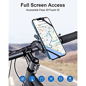 EWA Bike Phone Holder, Motorcycle Phone Mount Magnetic Bicycle Handlebar Cell Phone Clamp Compatible with MagSafe and iPhone 14 13 Pro Max Mini for Indoor Cycling,Treadmill,Spin Bike,Elliptical