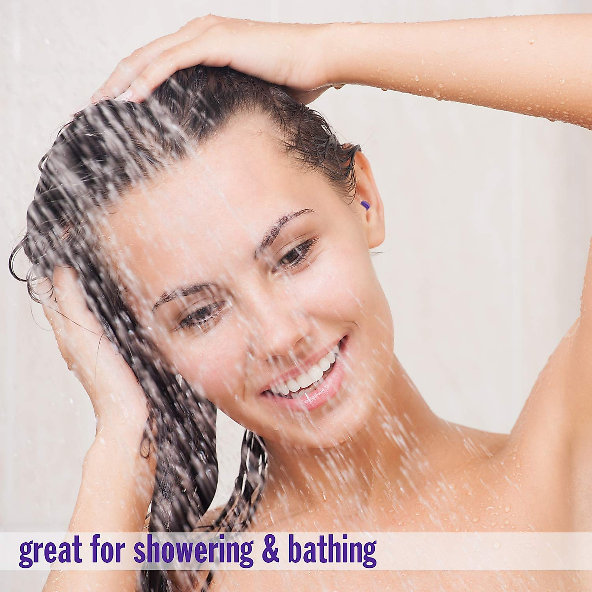 Mack's AquaBlock Swimming Earplugs, 2 Pair - Comfortable, Waterproof, Reusable Silicone Ear Plugs for Swimming, Snorkeling, Showering, Surfing and Bathing (Purple)