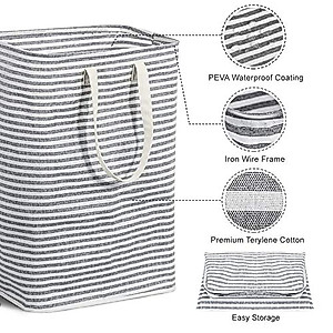 Lifewit 72L Freestanding Laundry Hamper Collapsible Large Clothes Basket with Easy Carry Extended Handles for Clothes Toys, Grey and Pink