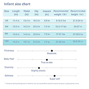 Hakochia Soft and Comfy 100% Cotton Baby Pants for Baby Boys and Girls with Ample Diaper Room 0-12 Months Blue
