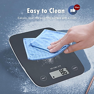 NUTRI FIT Digital Food Scale, 11lb Kitchen Scale Digital Weight, Cooking Scale for Food Ounces and Grams, 4 Units with 0.1oz/1g Precision, LCD Display with Tare Function