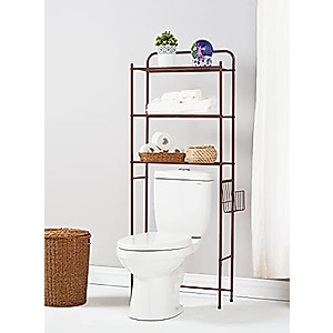 Oikos 3 Tier Over-The-Toilet Storage, Above Toilet Storage, Over The Toilet Bathroom Storage, Over The Toilet Storage White, Over Toilet Shelf, Bathroom Racks and Shelves, Magazine Rack (White)