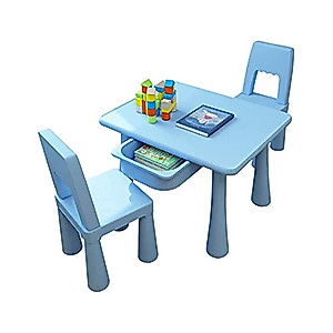 Walnut Healthy Safety PP Children's Game Study Table Chair Parent-Child Game Desk Baby Kids Furniture (Color : D)