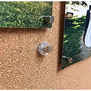 Thumb Tack Magnets, Innovative for Bulletin Office Pin Set, Magnetic Hangers for Class & School & Home, Silver Cylinder, Suitable on Poster, Map, Photo, Picture, Strong Pushpin Tacks - Bullseye Office