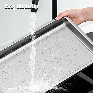 Chafing Dish Buffet Set 4 Pack, 9.5QT Chafing Dishes with Lid Holder, Stainless Steel Chafers and Buffet Warmers Sets for Catering, Parties and Weddings, 2 Glass Lids, 2 Sainless Steel Lids