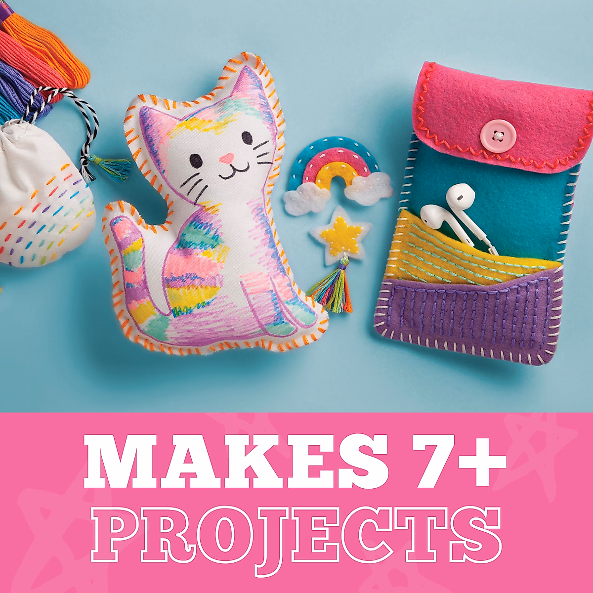 Craft-tastic Let’s Learn to Sew – Mini Sewing Kit, Arts and Crafts, Art Supplies, Embroidery Kit for Beginners, Includes Sewing Supplies, Easy-to-Follow Instructions, Arts & Crafts, Ages 7+