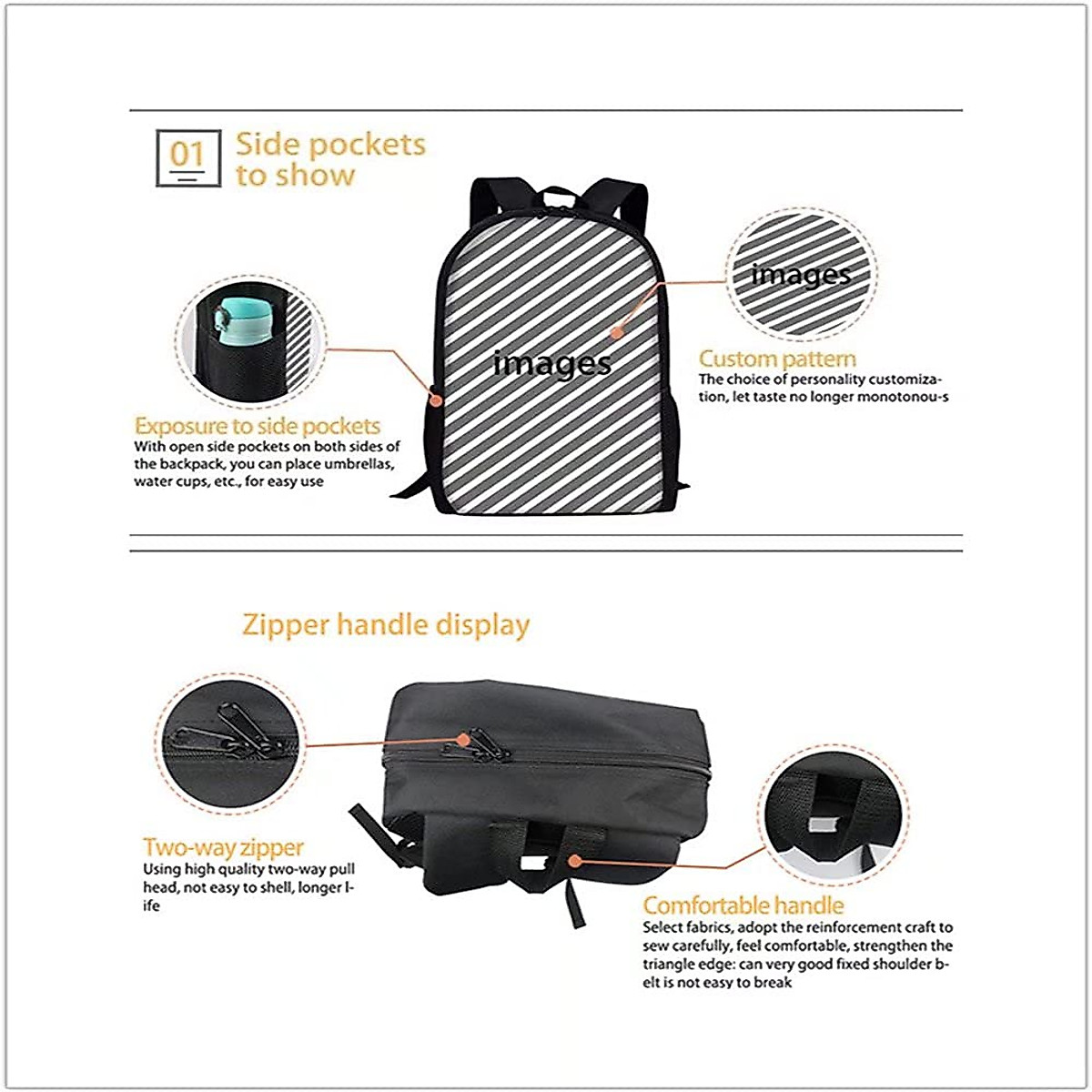 Forchrinse Cute Llama Floral Print Backpack School Bookbag with Lunch Bag Pencil Case for Boys Girls