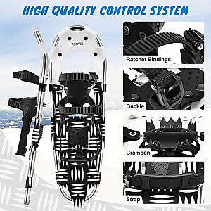 RESVIN 25/30 Inches Snow Shoes for Men Women Youth, Lightweight Aluminum Terrain Snowshoes with Special EVA Padded Ratchet Binding and Carrying Tote Bag