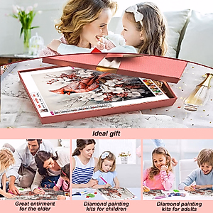 Stalente Diamond Painting Kits for Adults, Cardinal 5D DIY Diamond Art Kits for Beginners Round Full Drill Diamond Painting for Home Wall Decoration Gift 12×12inch, Birds