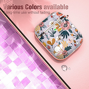 Maxjoy Case for AirPods 2&1, Flower Air Pod Case for Women Girls Cute Hard Protective iPods Cover with Keychain Compatible AirPod 2nd 1st Generation Wireless Charging Case, Floral