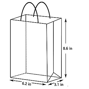 AZOWA Gift Bags Small Kraft Paper Bags with Handles (6.3 x 3.1 x 8.6 in, Pastel Pink, 12 CT)