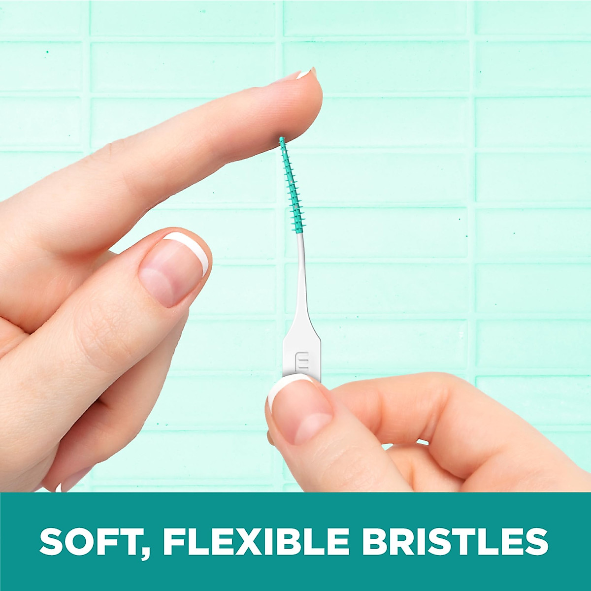 GUM Soft-Picks Original, Easy to Use Dental Picks for Teeth Cleaning and Gum Health, Disposable Interdental Brushes with Convenient Carry Case, Dentist Recommended Dental Picks, 50ct