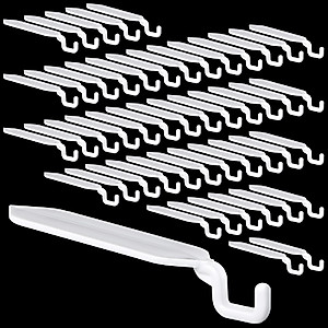 Yinkin Flat 3" Light Hooks Plastic Hooks Christmas Light String Hanging Patio Hook for Solid Insulated Aluminum String Hanging up to 4 Lbs(24 Pcs)