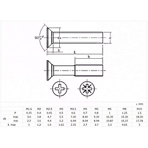 M3x7mm 20Pcs Countersunk Flat Head Phillips Screws 304 Stainless Steel Machine Screws (M3x7mm, 20Pcs)