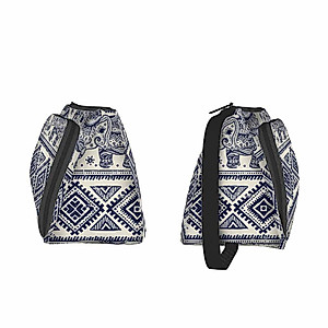 Nicokee Elephant Pencil Case Ethnic African Aztec Tribal Pencil Pouch Cosmetic Bag for School Office Travel