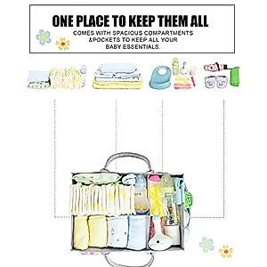 YaKuss Baby Diaper Caddy Organizer for Boy-Baby Car Organizer, Felt Fabric Baby Basket, Changing Table Diaper Storage Caddy, Portable Tote Bag for Baby Diapers and Wipes -Large (1.0 Grey)