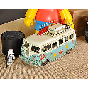 Camper Van Model 6.3 Inches Retro Classic Camper Van T1 Style Metal Beach Bus Vehicle Home Decor - Ideal Birthday Surprise for Boyfriend - Blue