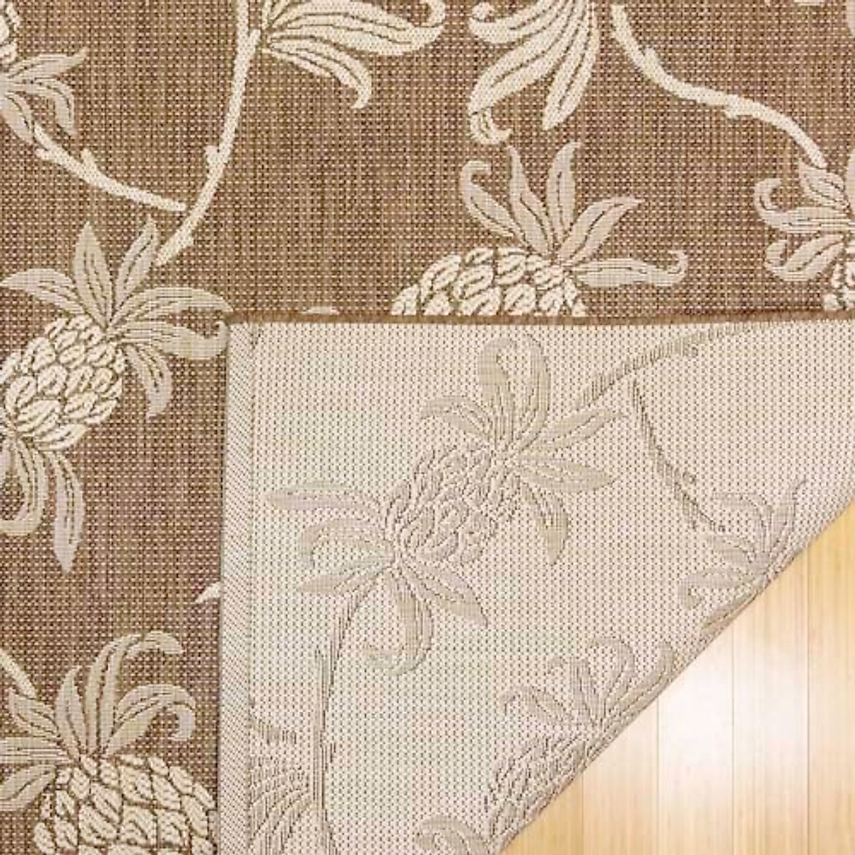 Gertmenian Indoor/Outdoor Kona Coast by Reyn Spooner Runner Rug - 2x6 Runner, Stain & UV Resistant, Ideal for Deck, Patio, Poolside Rooms - Pineapple, Brown, 46657