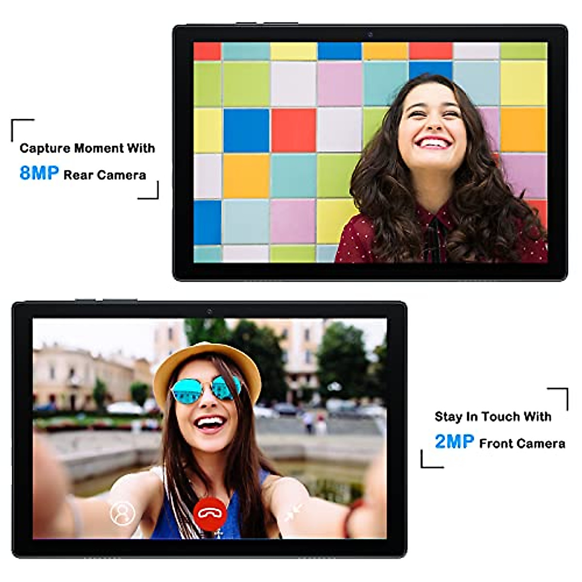 Hoozo Tablet 10 Inch, Android 10 Tablets with 6000mAh Long Battery Life, Quad Core HD Touch Screen, 32GB, 8MP Camera, WiFi BT Google Play Tabletas PC - Black