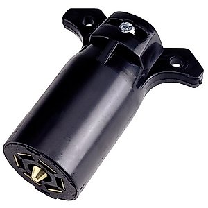Reese Towpower 74127 Plastic 7-Way Flat Blade Trailer End Connector - Black