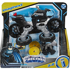 Fisher-Price Imaginext DC Super Friends Batman Toy Bat-Tech Batcycle Vehicle & Figure Set for Preschool Pretend Play Kids Ages 3+ Years