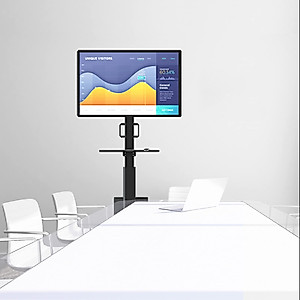 XIANGGUI 1983 Monitor Arms Single Monitor Mobile Cart 17"-32" Floor-Standing Monitor Stand LCD TV Stand Height-Adjustable Monitor Mount Stand with Keyboard and Host Bracket with Swivel, Tilt