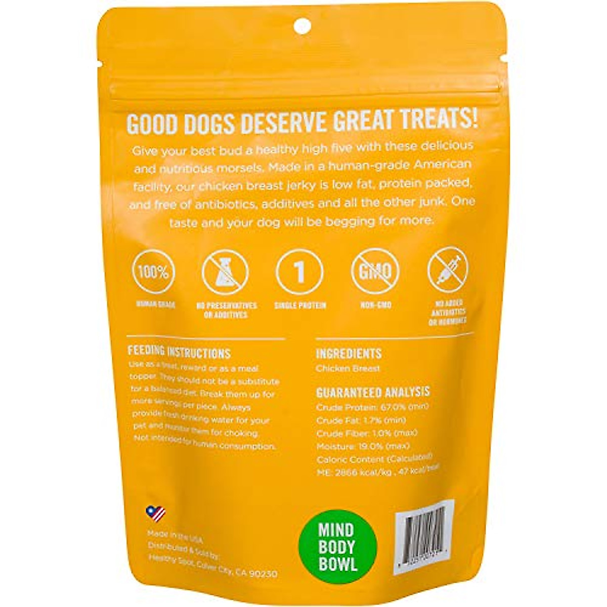 Healthy Spot / Mind Body Bowl - 2.5 oz Chicken Breast Freeze-Dried Treats - Healthy Snacks for Dogs and Cats, 1 Pack