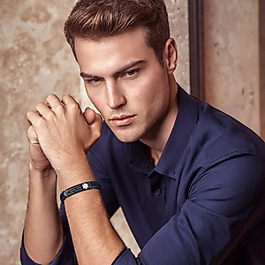 VNOX Custom Engraving-Two Tone Brushed Stainless Steel Emergency Medical Alert ID Adjustable Bracelet Wristband