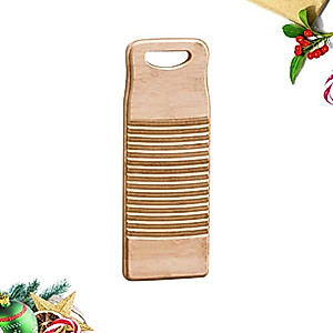 Hemoton Bamboo Wood Washing Clothes Washboard Laundry Washboard Hand Wash Board for Home Laundry Supplies S