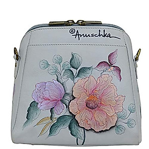 Anuschka Women’s Genuine Leather Zip Around Travel Organizer - Hand Painted Exterior - Bel Fiori