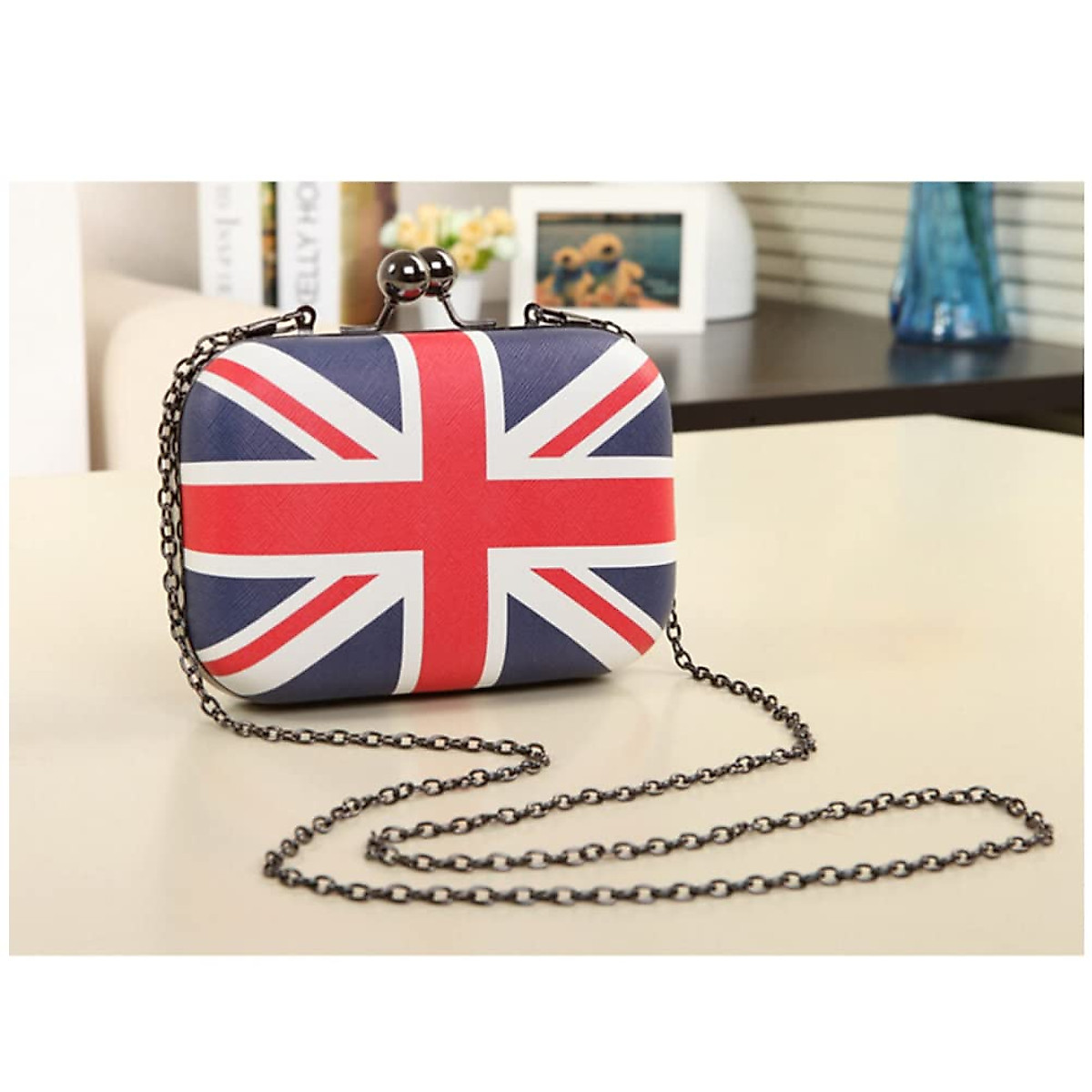 PRETYZOOM Evening Chain Bag Union Jack Flags National Flag Pattern Bag Clutch Wallet for Women Crossbody Ladies Shoulder Bags Flag Handbag Clutch Purse Sling One Shoulder U.k. Women's